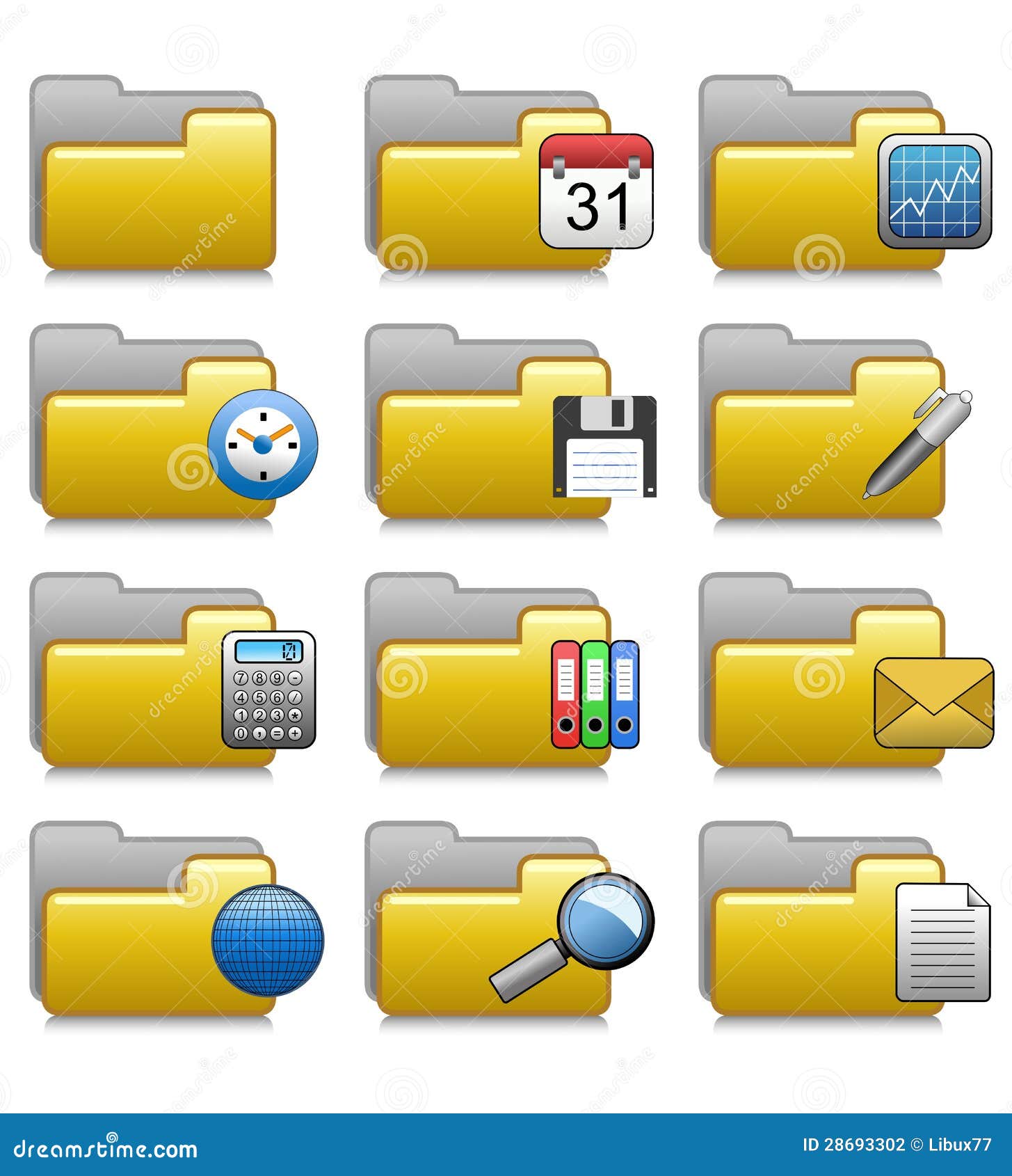 Folders Set - Office Applications Folders 07 Stock Vector ...