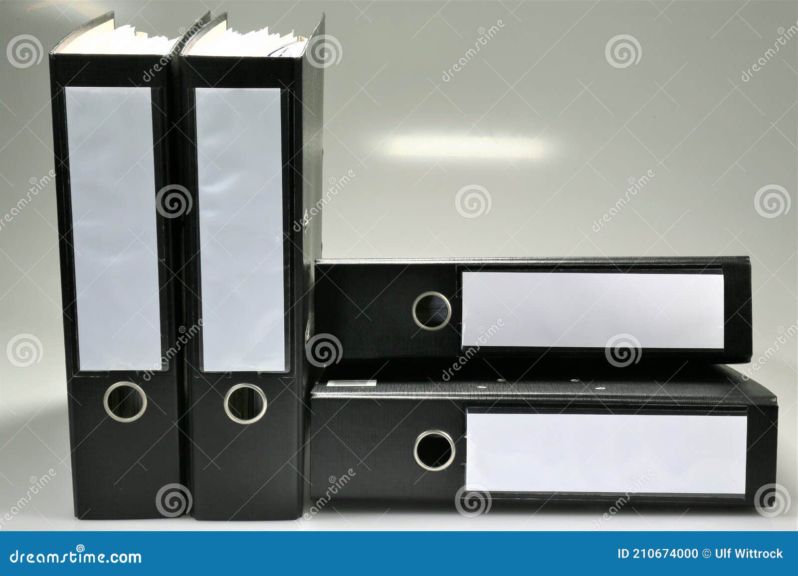 Folders on a shelf stock photo. Image of archives, isolated - 210674000