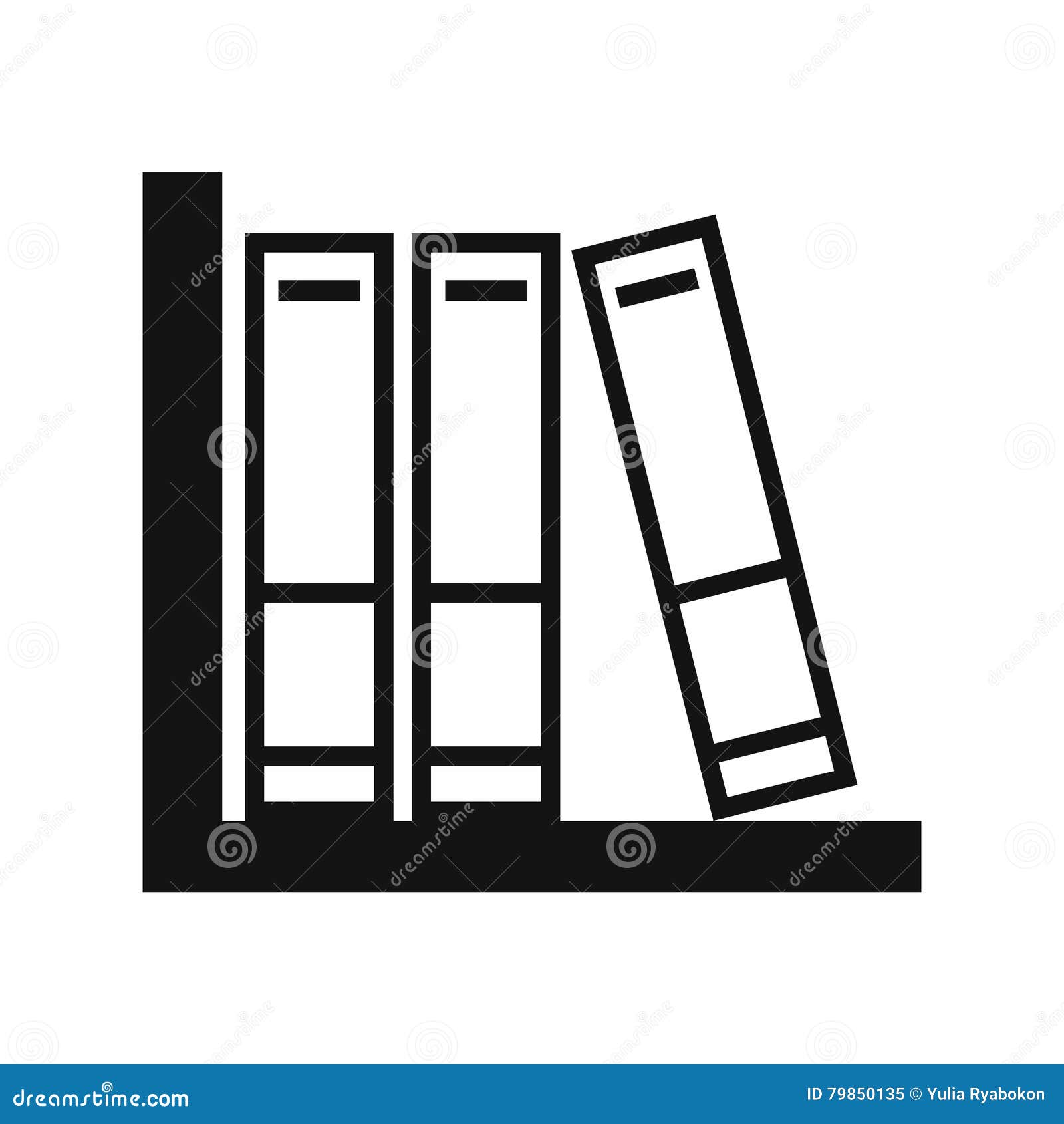 Folders on the Shelf Simple Icon Stock Vector - Illustration of book ...