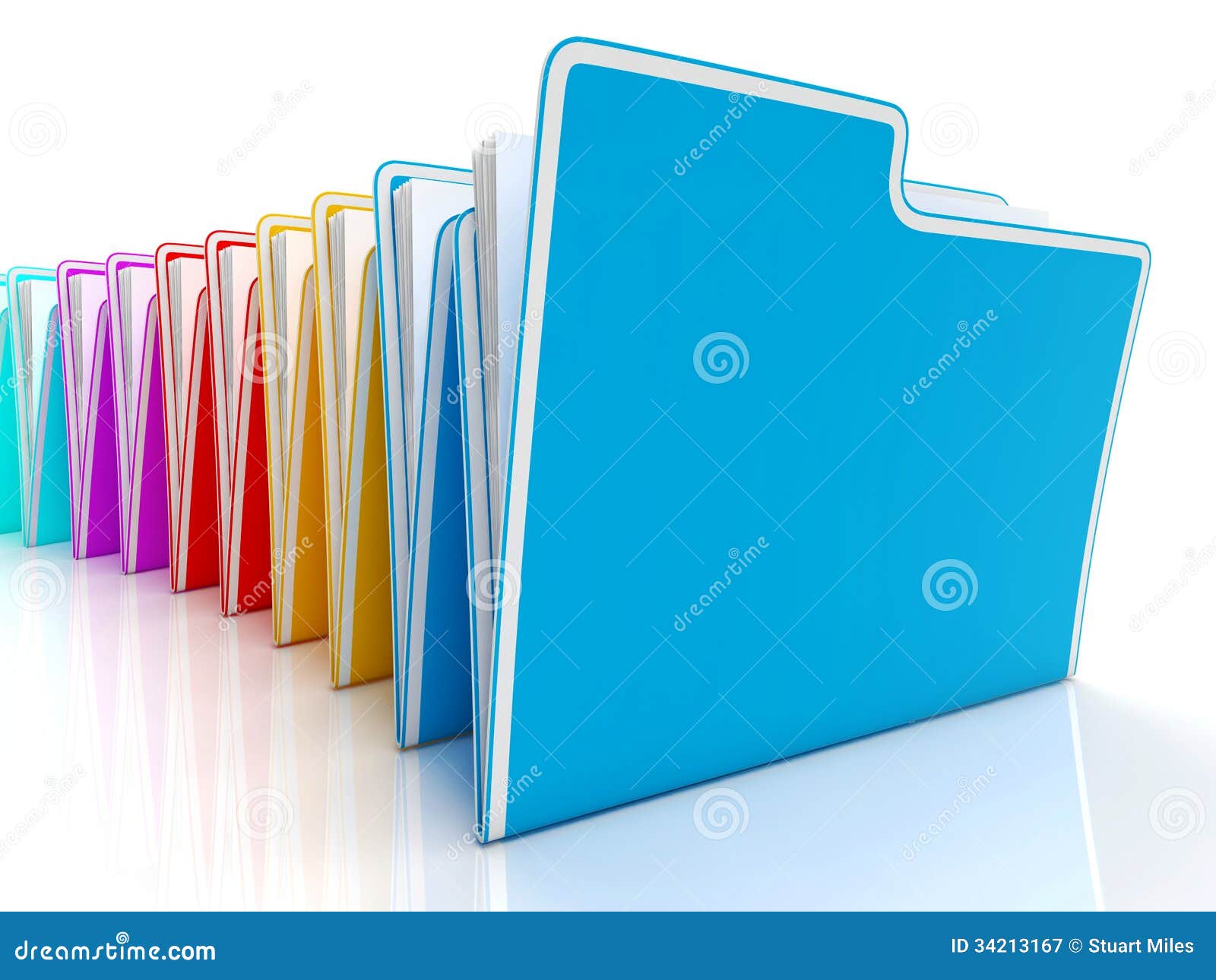 Folders Showing Organizing and Reports Stock Illustration ...