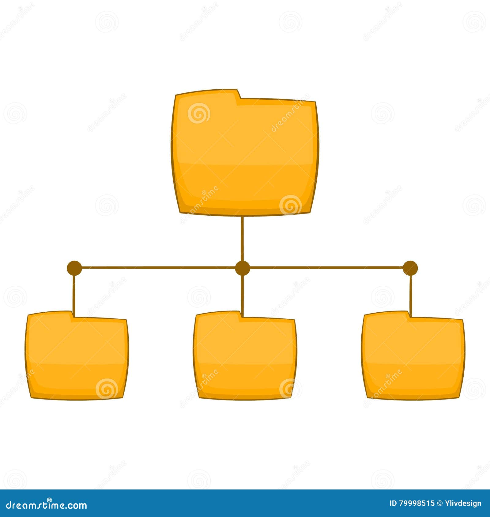 Folders Structure Icon, Cartoon Style Stock Vector - Illustration of ...