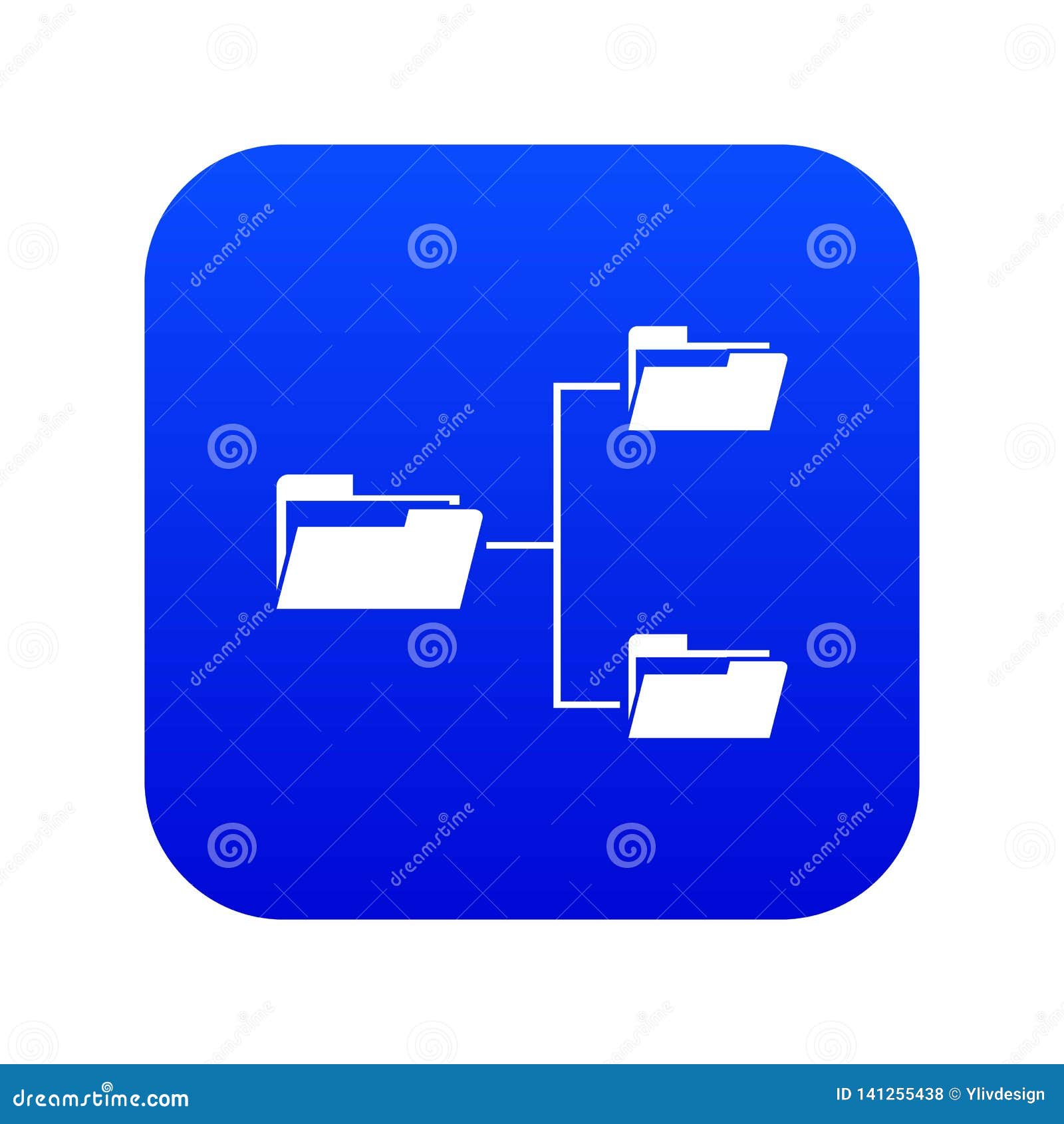 Folders Structure Icon Digital Blue Stock Vector - Illustration of info ...