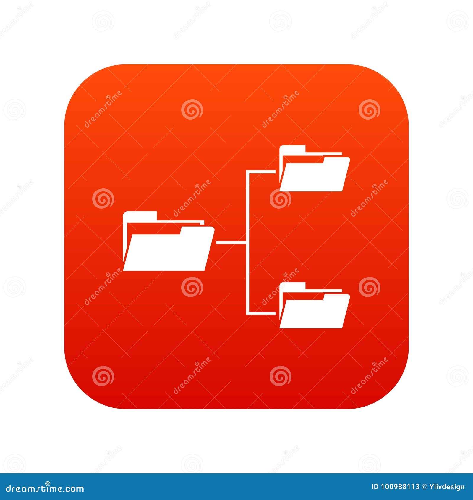 Folders Structure Icon Digital Red Stock Vector - Illustration of ...
