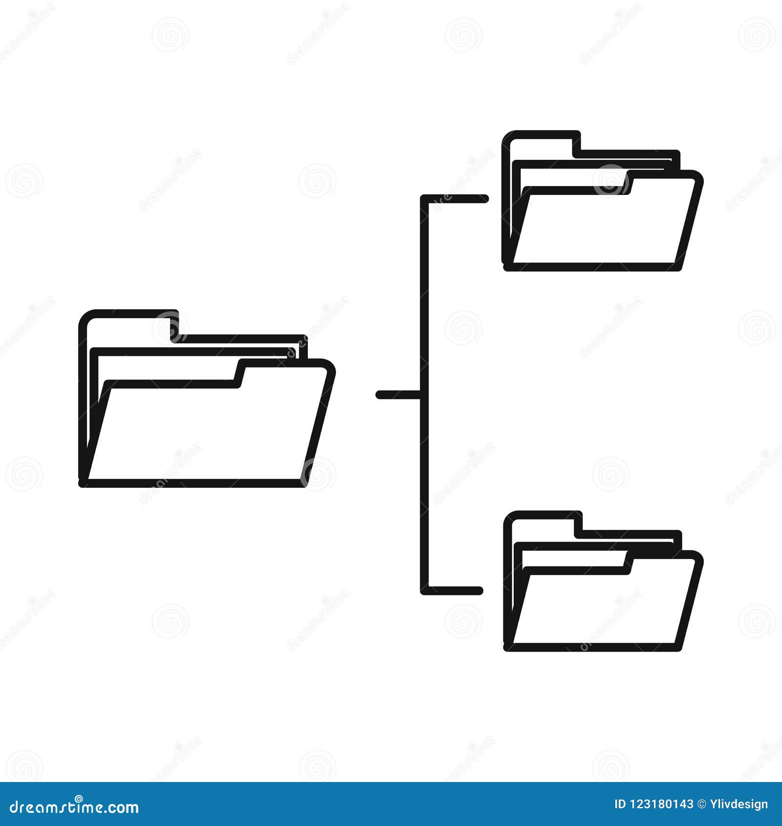 Folders Structure Icon, Outline Style Stock Illustration - Illustration ...