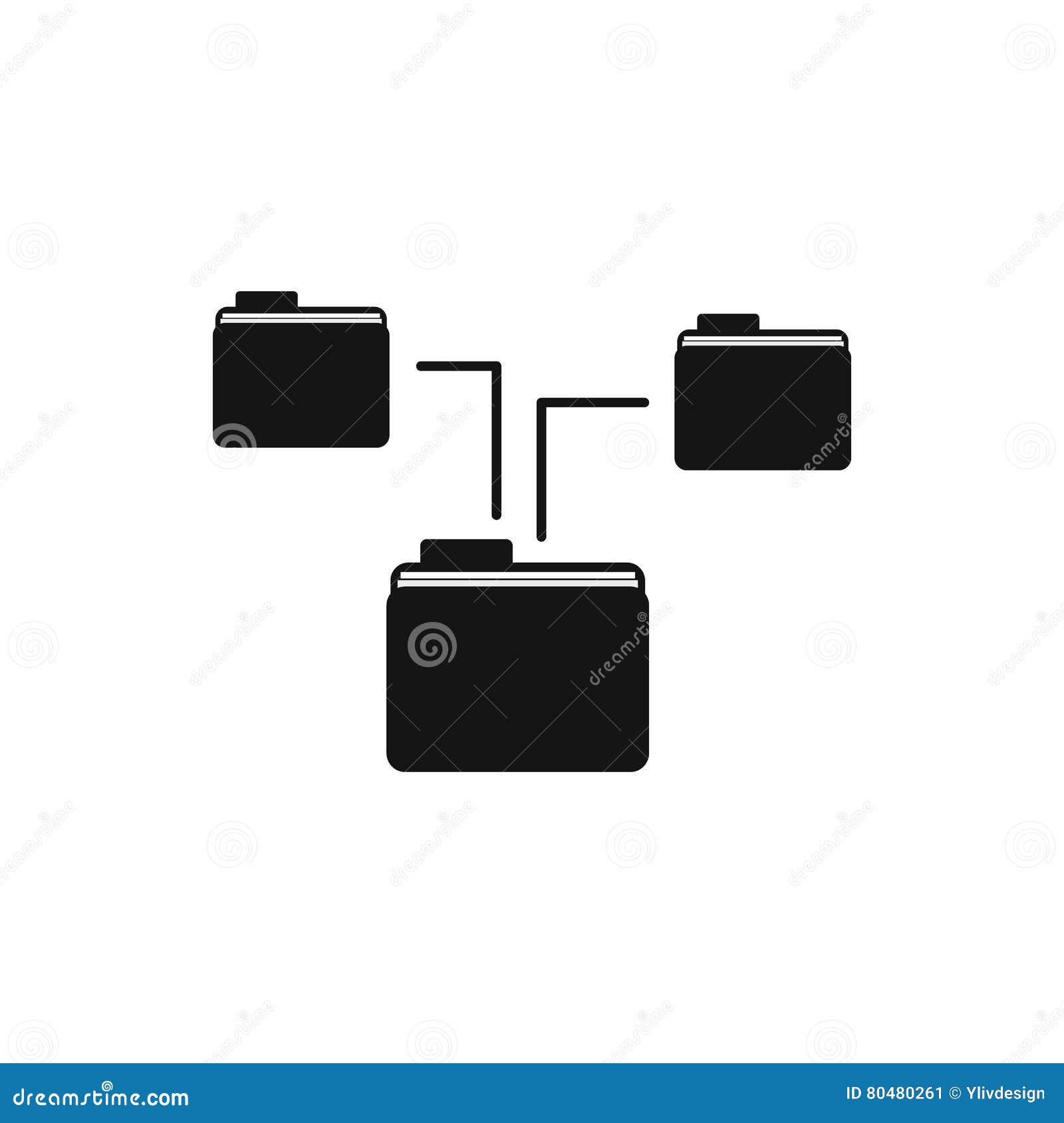 Folders Structure Icon, Simple Style Stock Vector - Illustration of ...