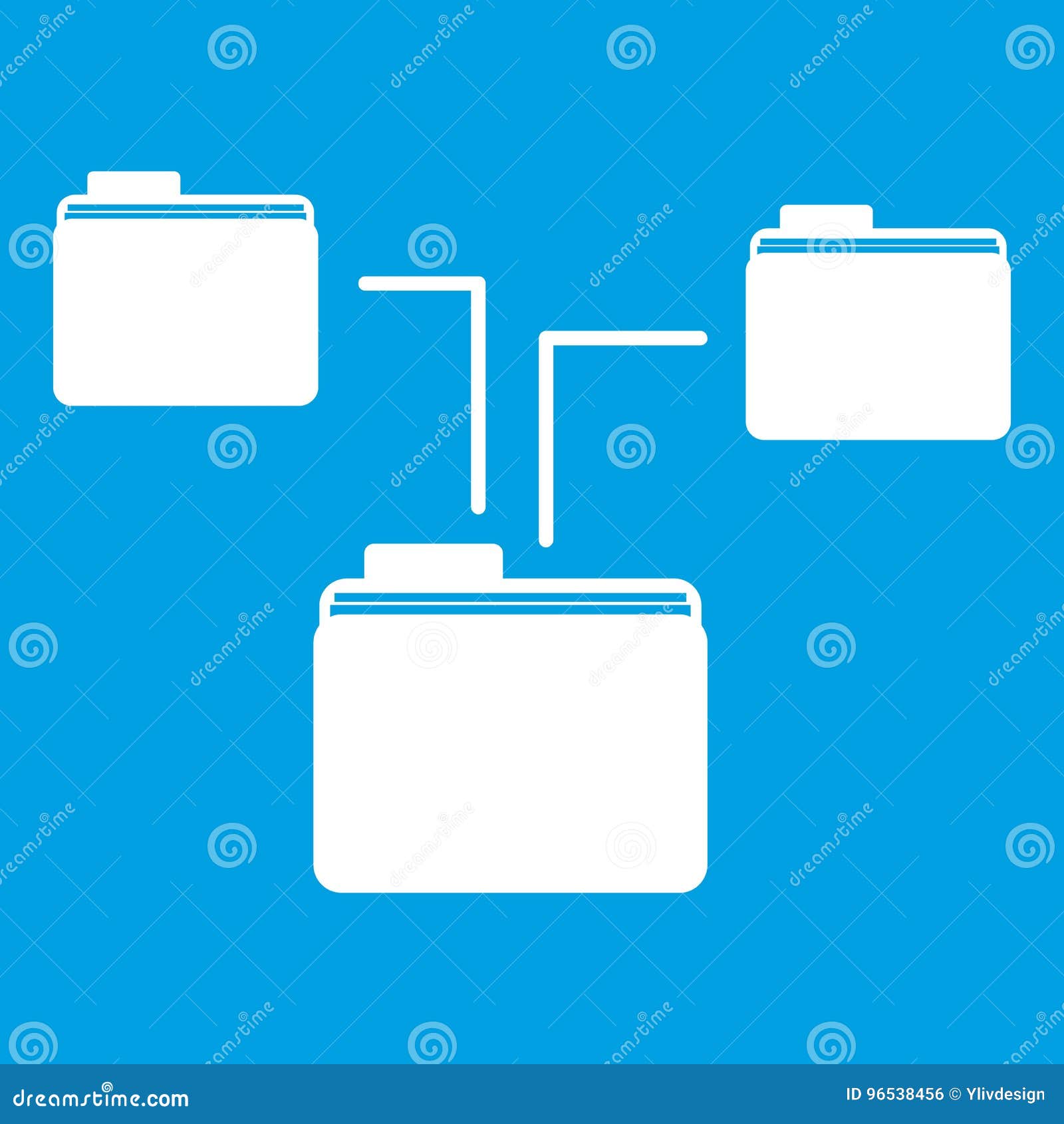 Folders Structure Icon White Stock Vector - Illustration of organize ...