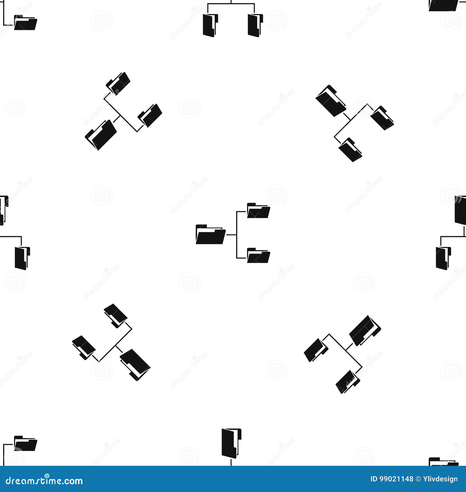 Folders Structure Pattern Seamless Black Stock Vector - Illustration of ...