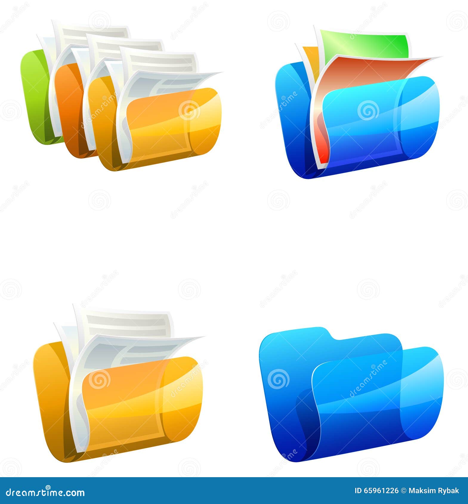 Folders Vector Illustration Stock Vector - Illustration of order ...