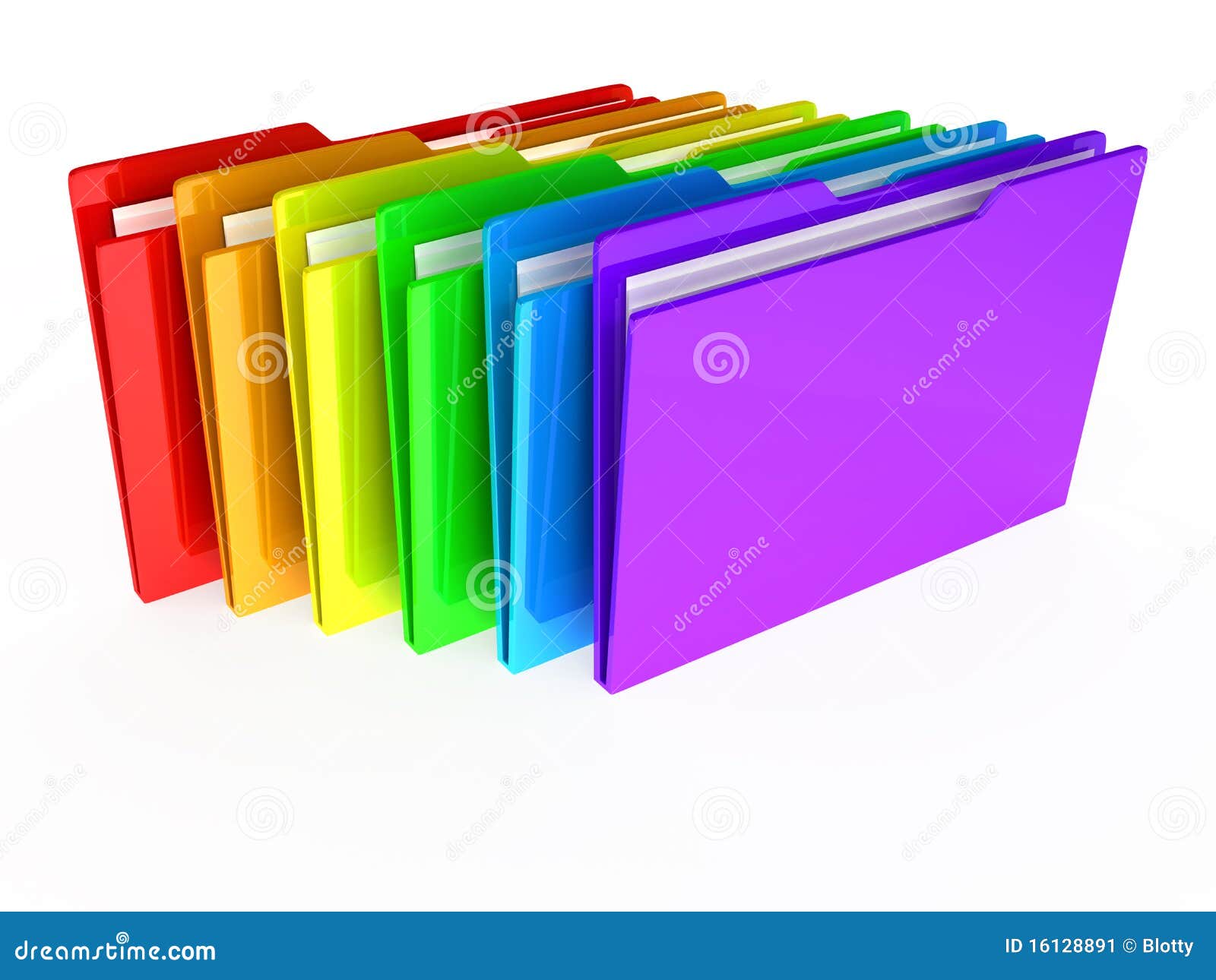 Folders on White Background Stock Illustration - Illustration of ...
