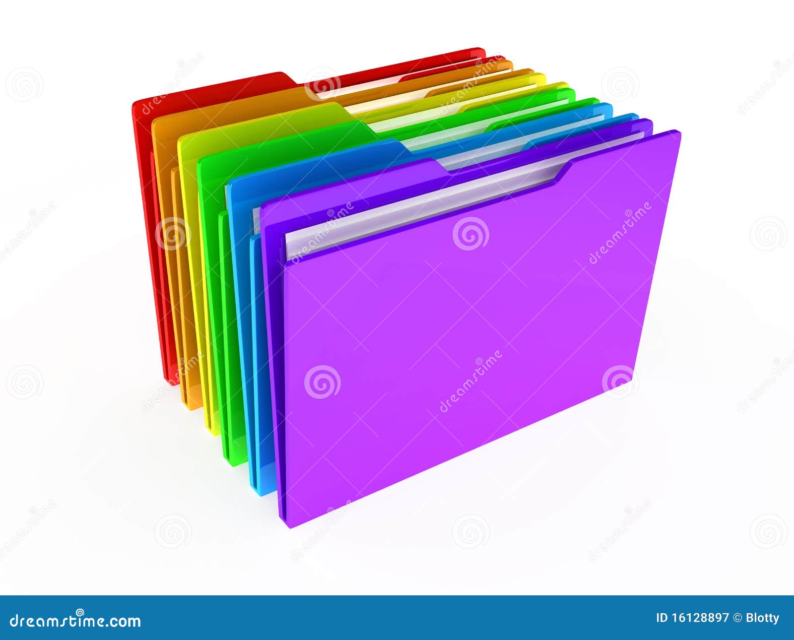 Folders on White Background Stock Illustration - Illustration of ...