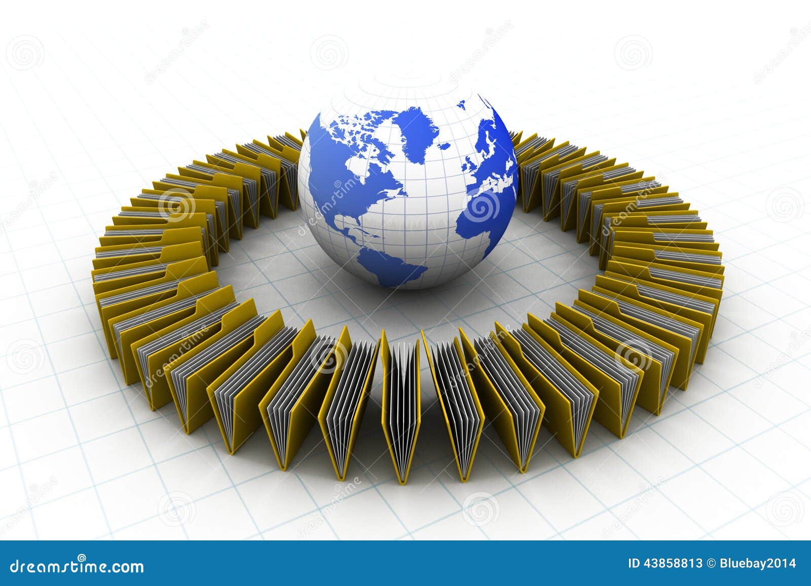Folders with world stock illustration. Illustration of digital - 43858813