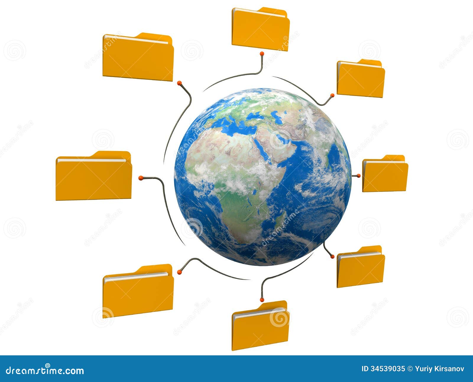 Folders World Network Structure Stock Illustration - Illustration of ...
