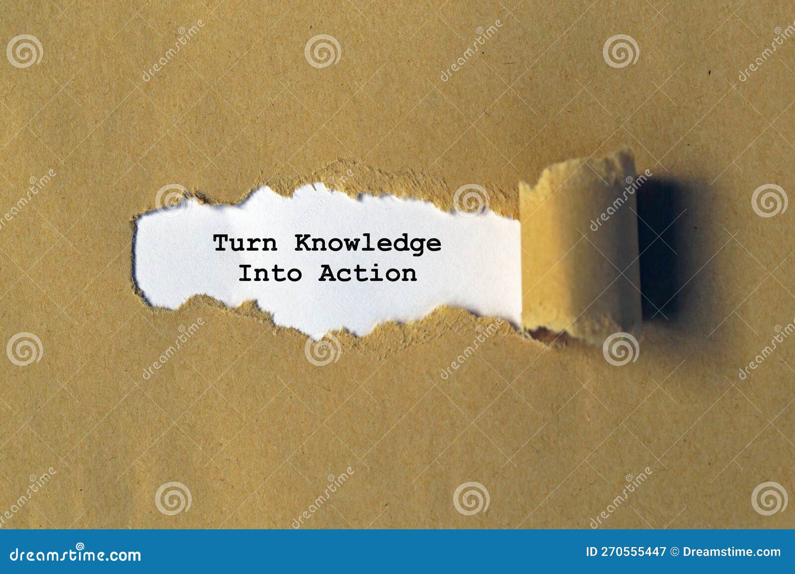 Turn Knowledge into Action on Paper Stock Image - Image of growth ...