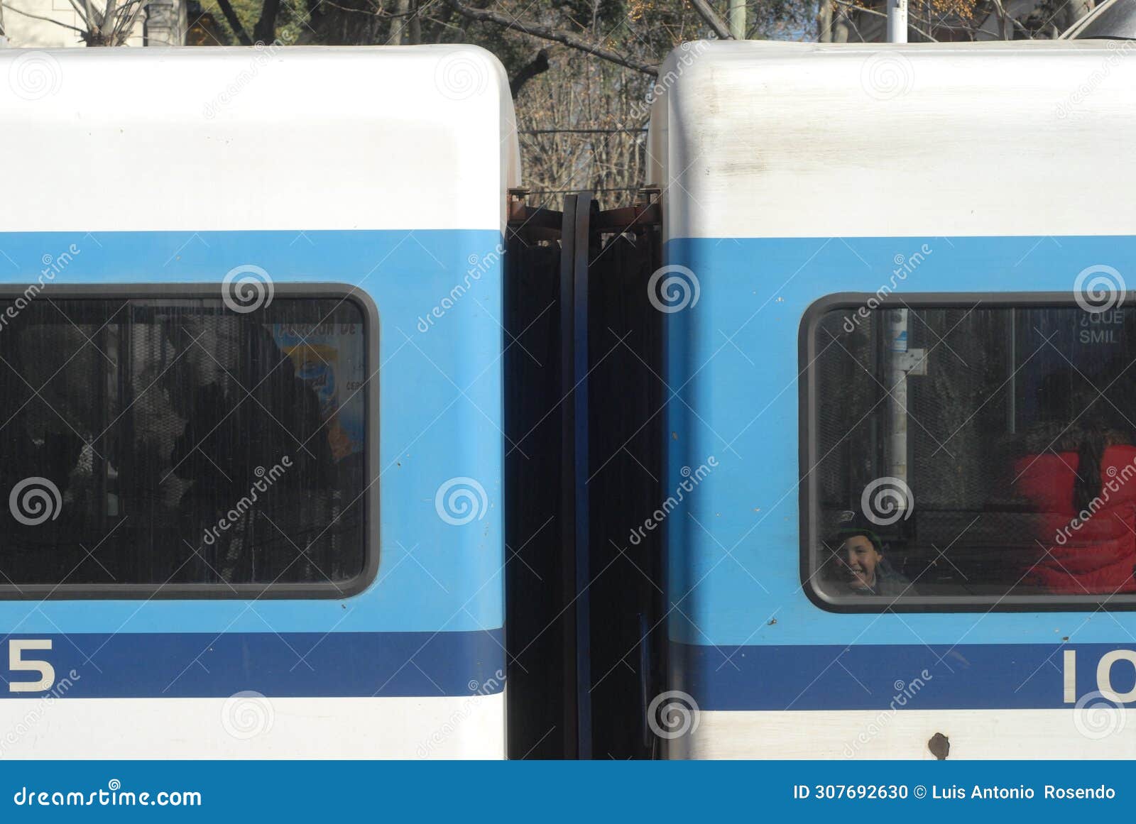 Folding Bellows and Central System in Railway Train Stock Photo - Image ...