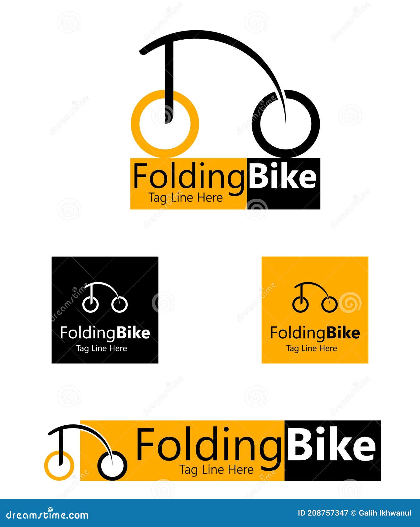 Folding Bike Logo Template. Stock Vector Icon. Stock Vector ...