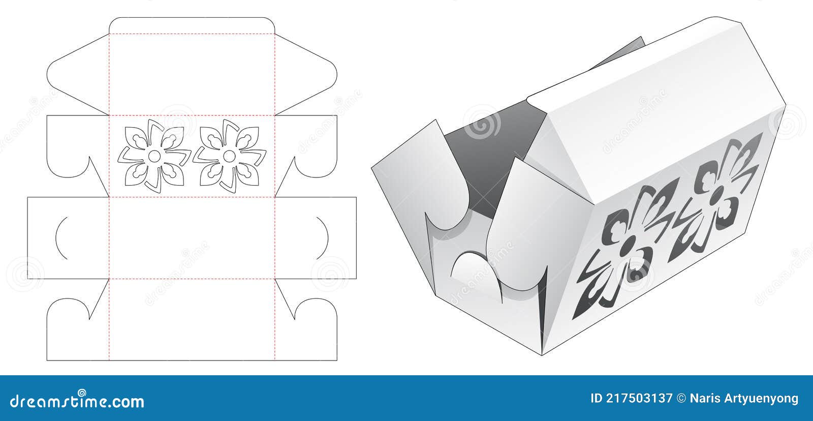Folding Box with Stenciled Pattern Die Cut Template Stock Vector ...