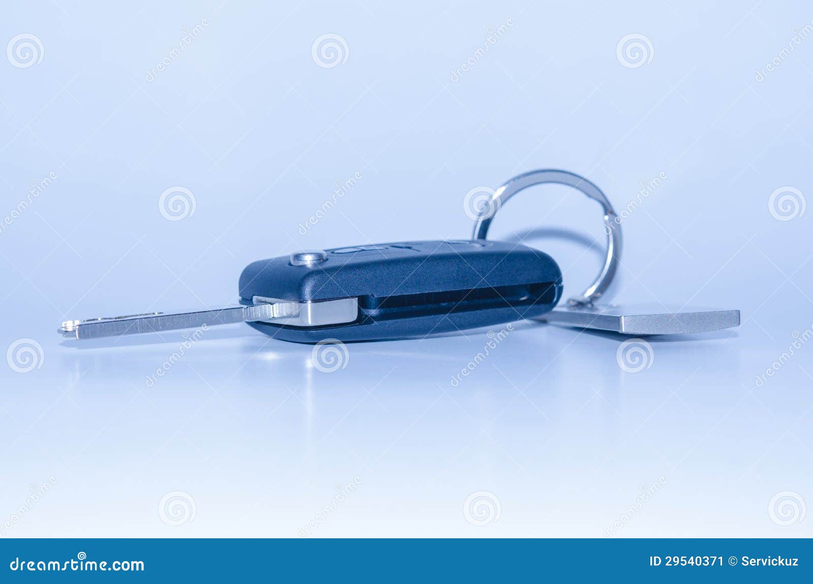 Folding Car Key with Remote Control Blue Toned Stock Image - Image of ...