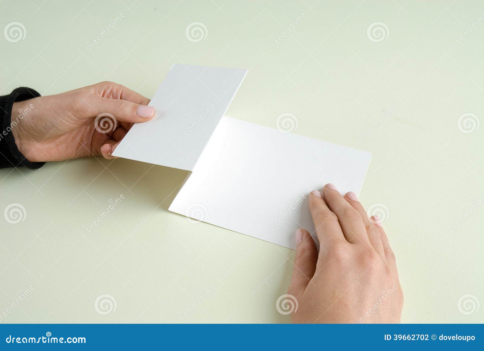 Folding card stock photo. Image of hand, blank, paper - 39662702