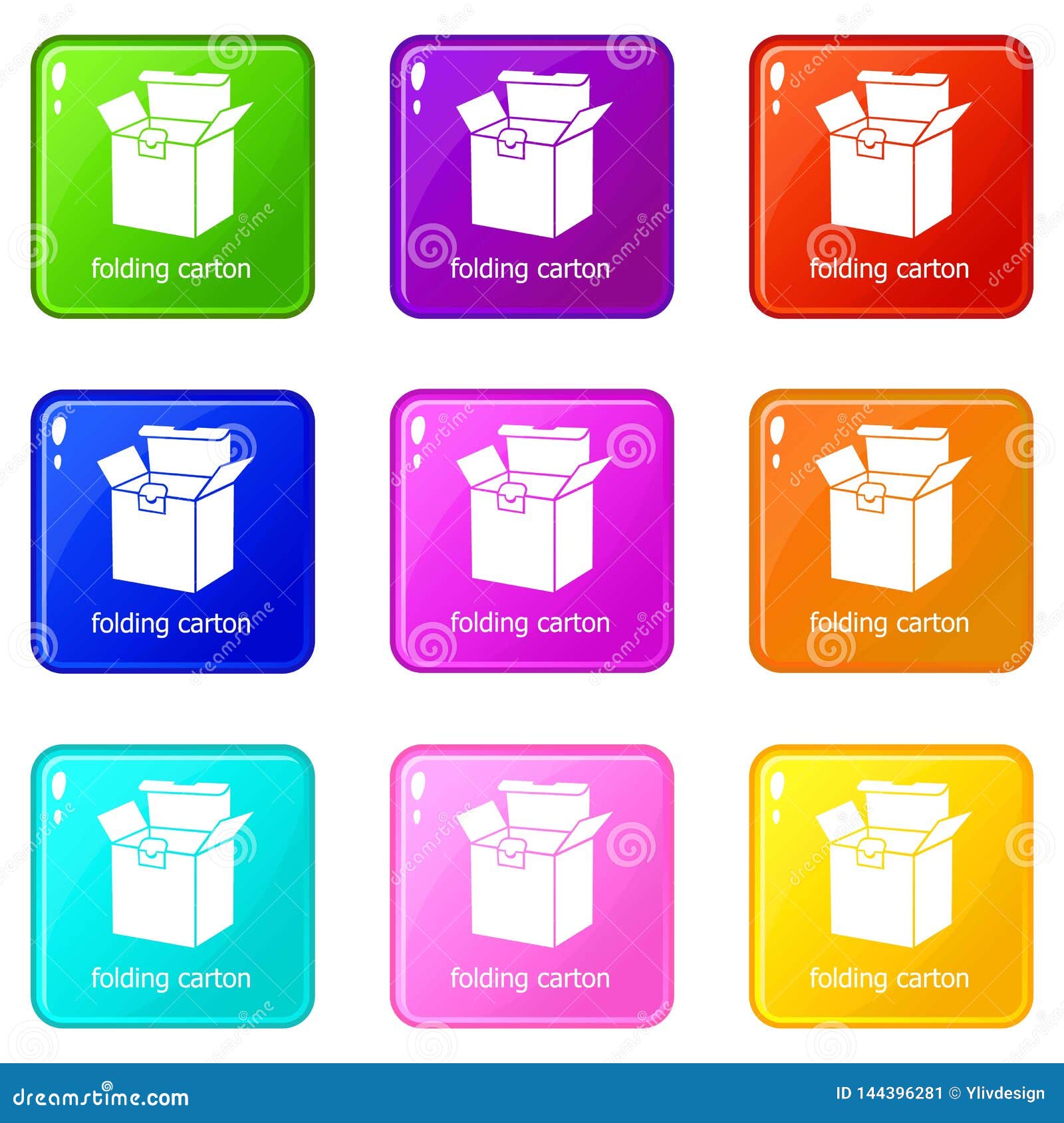 Folding Carton Icons Set 9 Color Collection Stock Vector - Illustration ... Folding Carton Icons Set 9 Color Collection Stock Vector - Illustration ...