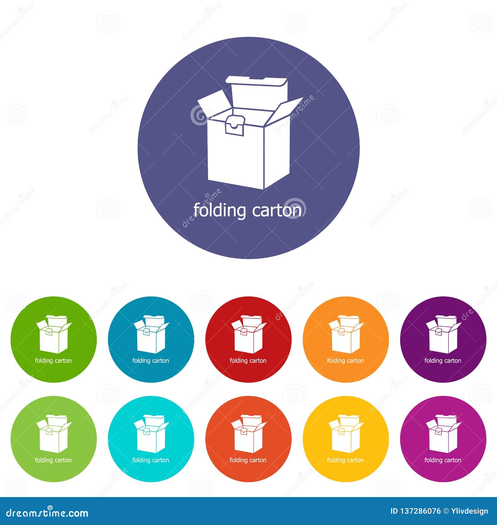 Carton Box Icons. Flat Black And Linear Cardboard Box And Delivery ...