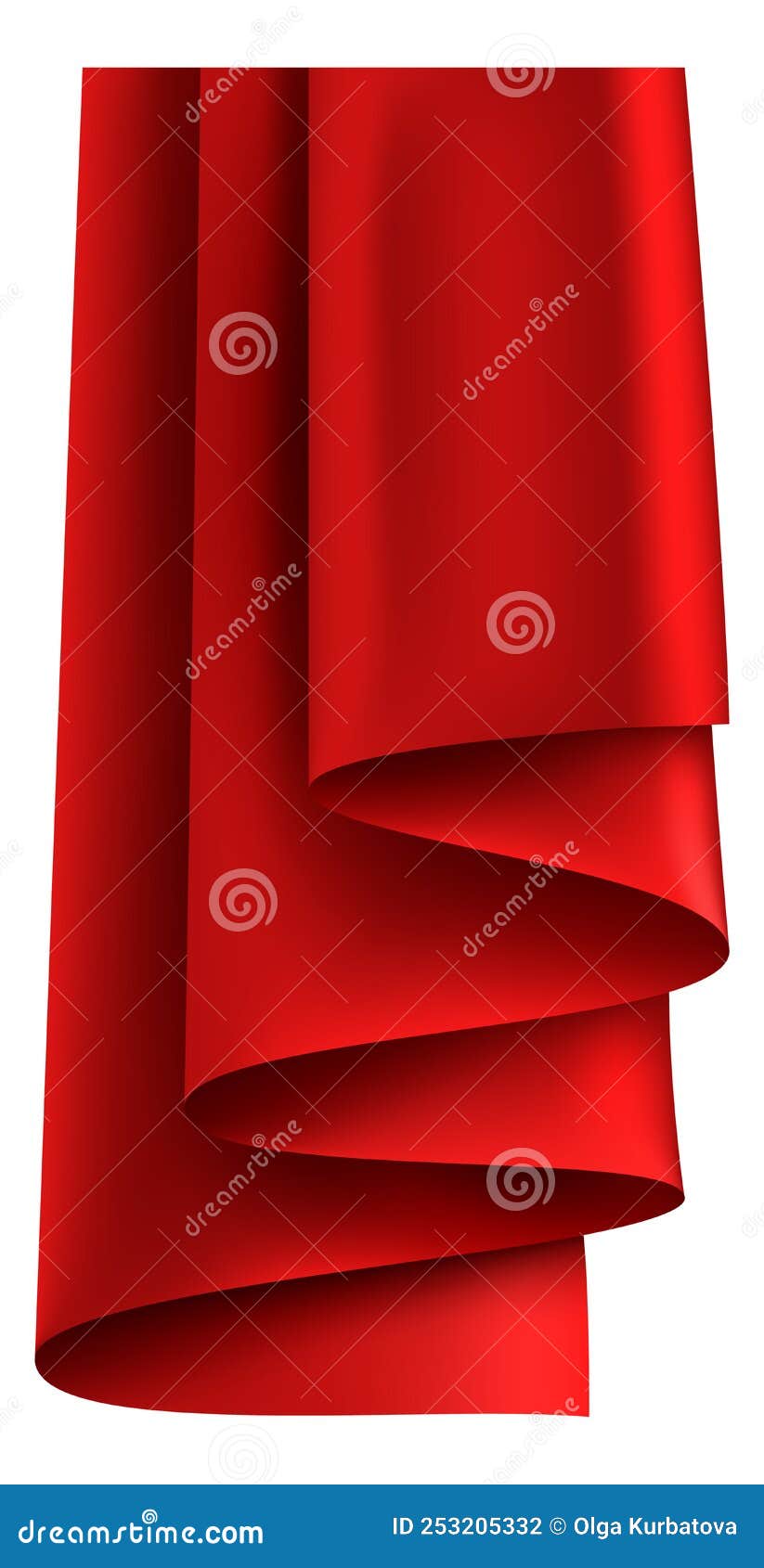 Folding Cloth. Red Realistic Textile Stock Vector - Illustration of ...