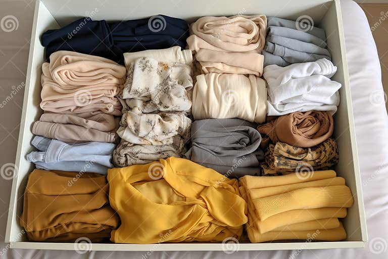 Folding Clothes with Konmari Method Stock Photo - Image of folding ...