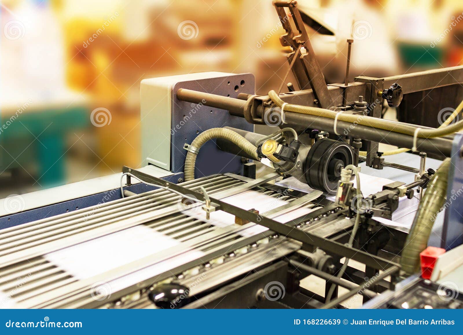 Folding Documents for a Mailing in a Press Stock Image - Image of ...