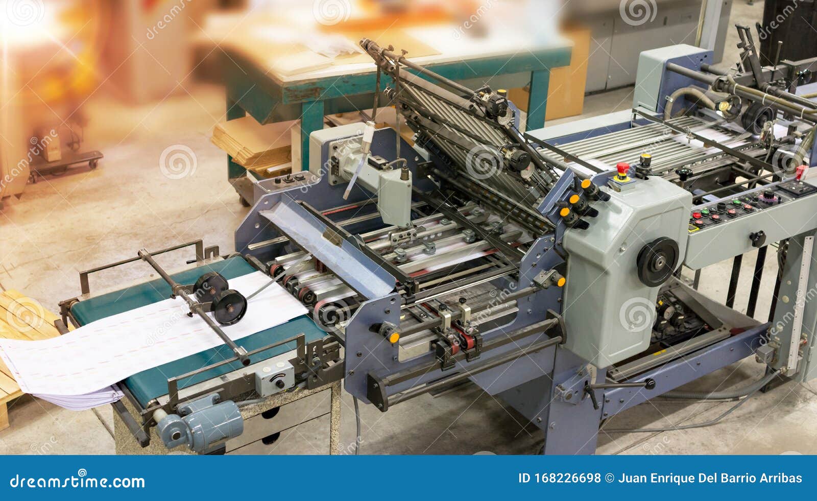Folding Documents for a Mailing in a Press Stock Photo - Image of bound ...
