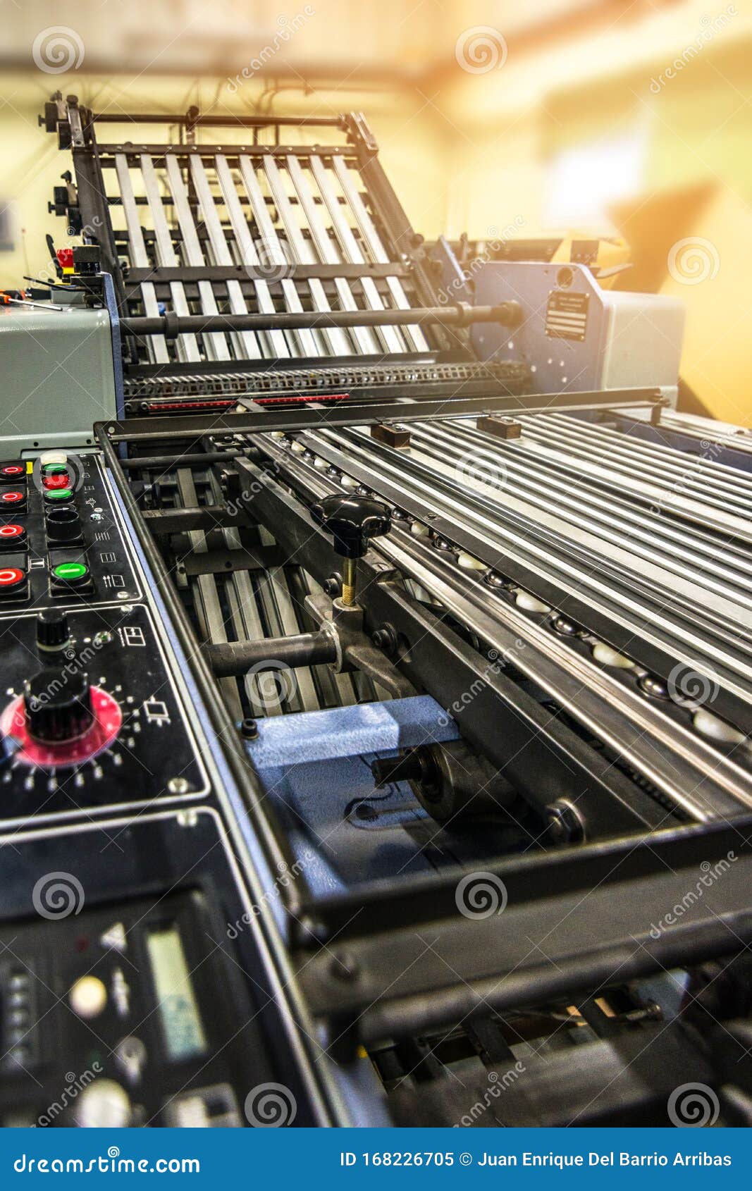 Folding Documents for a Mailing in a Press Stock Image - Image of book ...