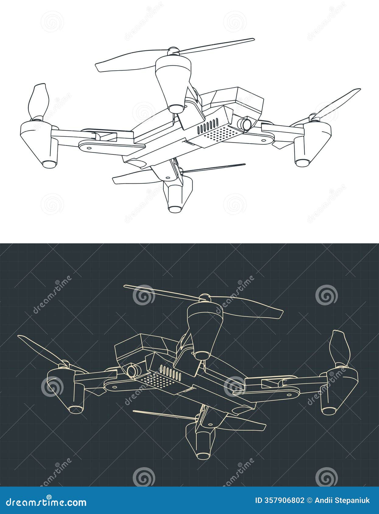 Folding Drone Blueprints Illustrations Stock Illustration ...