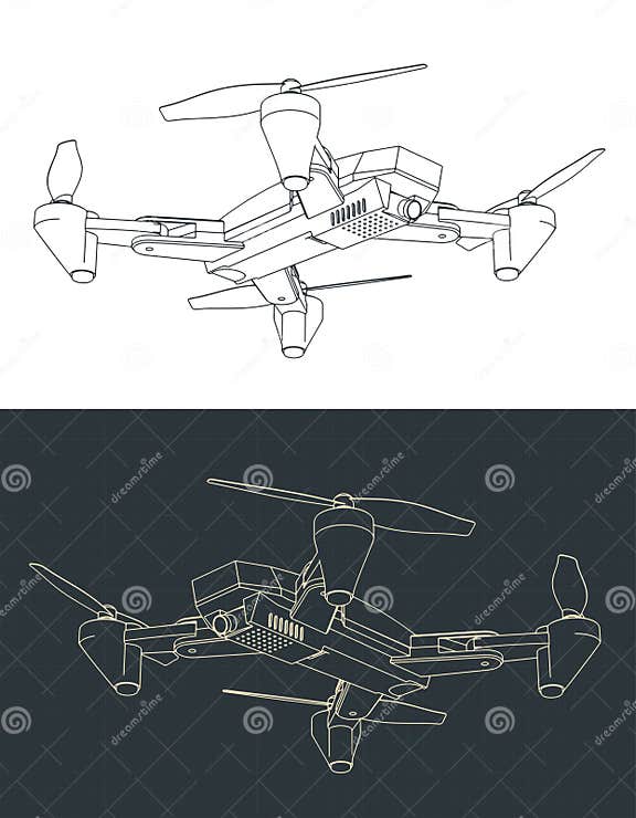 Folding Drone Blueprints Illustrations Stock Illustration ...