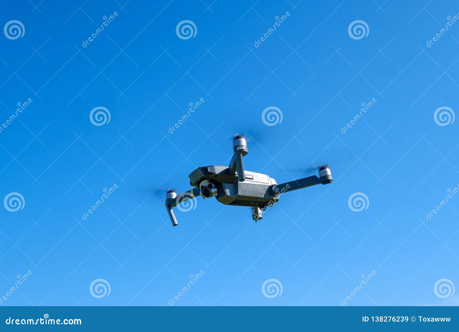 Folding Drone Flying in a Sky Stock Image - Image of copter, quadcopter ...