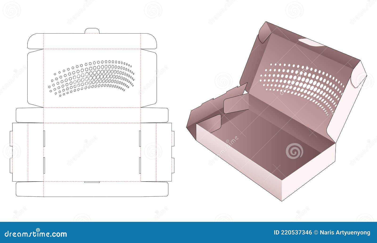 Folding Flip Packaging Box with Stenciled Halftone Dots Die Cut ...