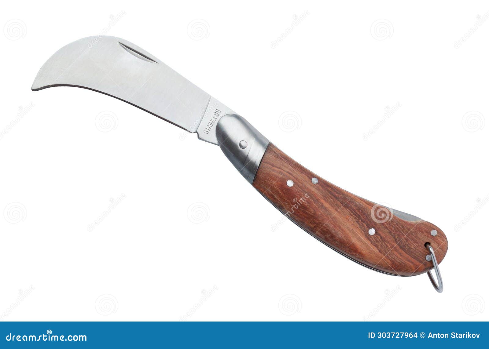 Folding Garden Curved Blade Knife Stock Photo - Image of knife, work ...