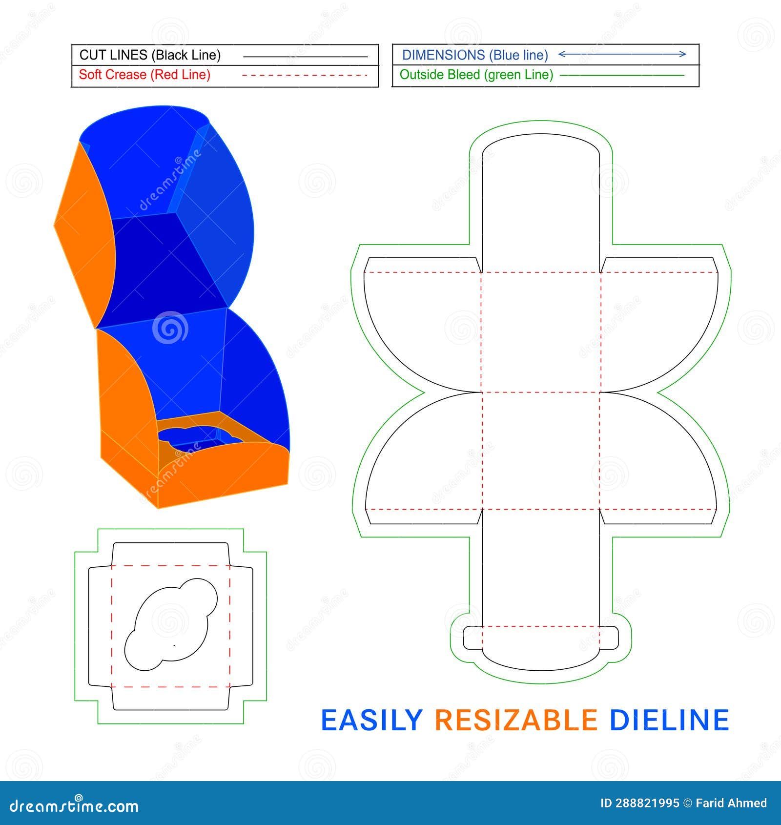 Folding Gift Box and Cupcake Box with Insert, Dieline Template and 3D ... Folding Gift Box and Cupcake Box with Insert, Dieline Template and 3D ...