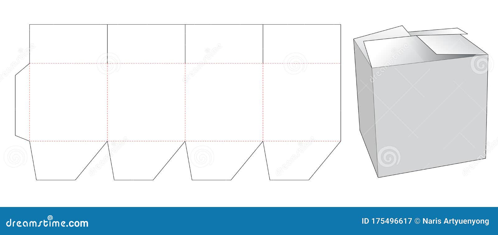 Folding Gift Box Cut Template Stock Vector - Illustration of fold ...