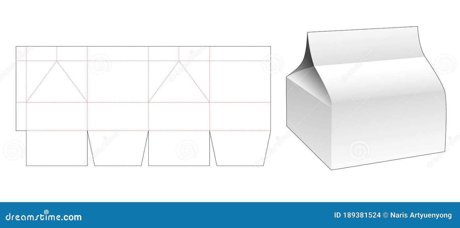 Folding Gift Box Die Cut Template Stock Vector - Illustration of layout ...