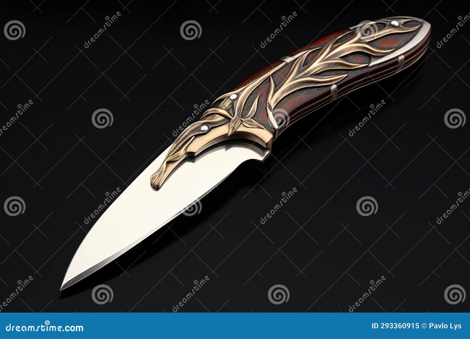 A Folding Knife with a Beautiful Handle Stock Illustration ...