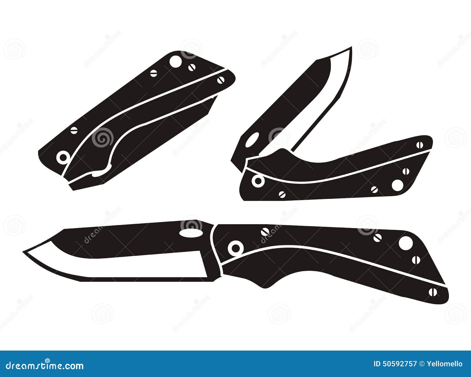 Folding knife - pictogram stock vector. Illustration of retro - 50592757