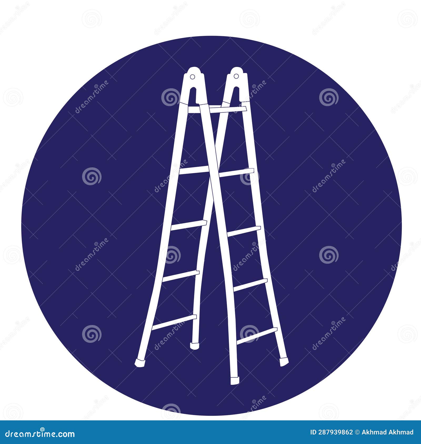 Folding ladder icon stock illustration. Illustration of silhouette ...