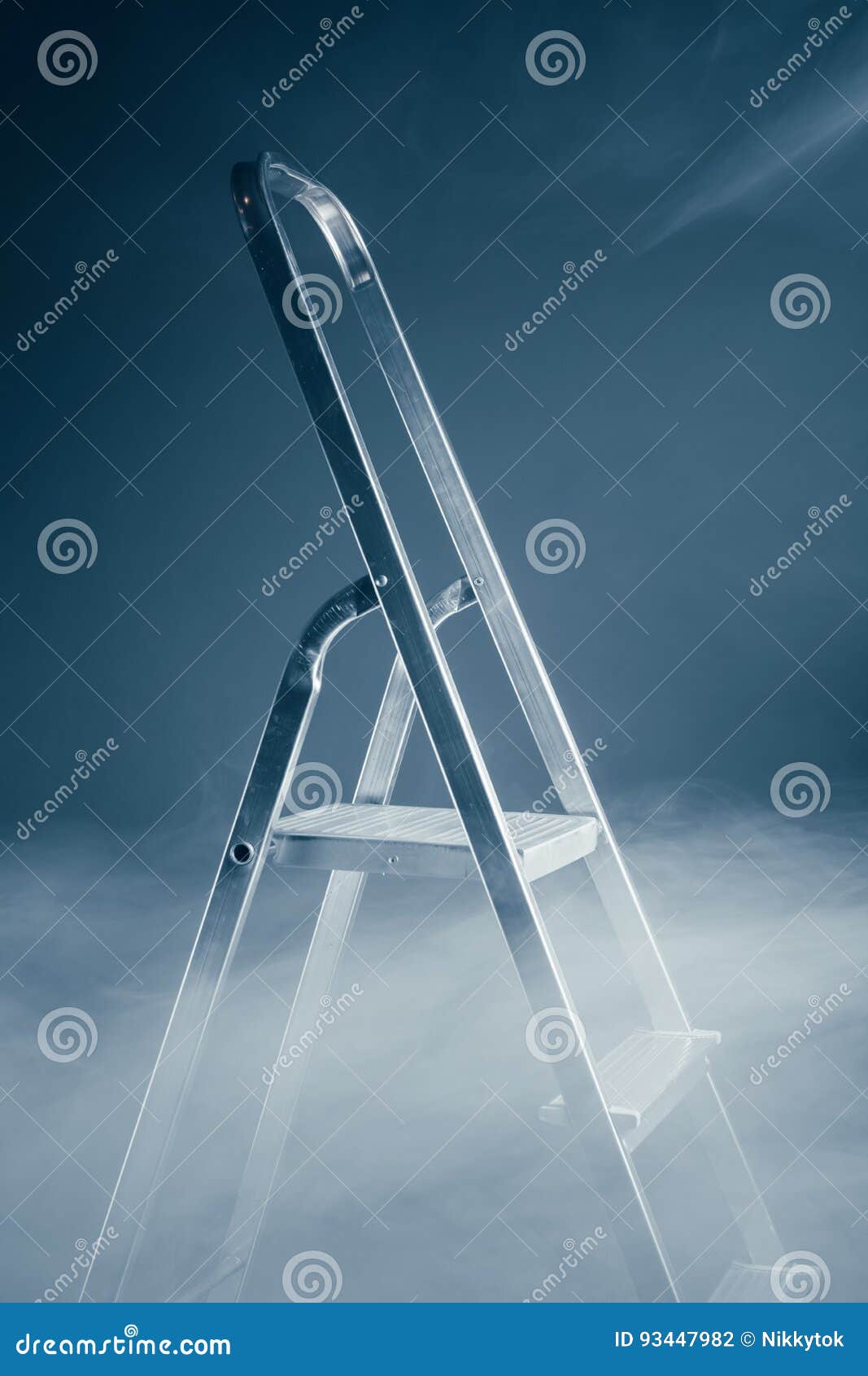 Folding ladder in smoke stock photo. Image of repair - 93447982