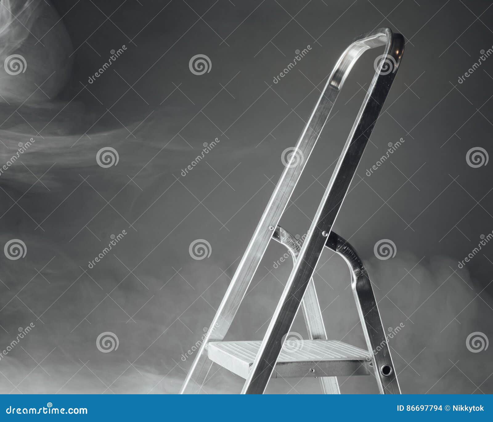 Folding ladder in smoke stock photo. Image of aesthetic - 86697794