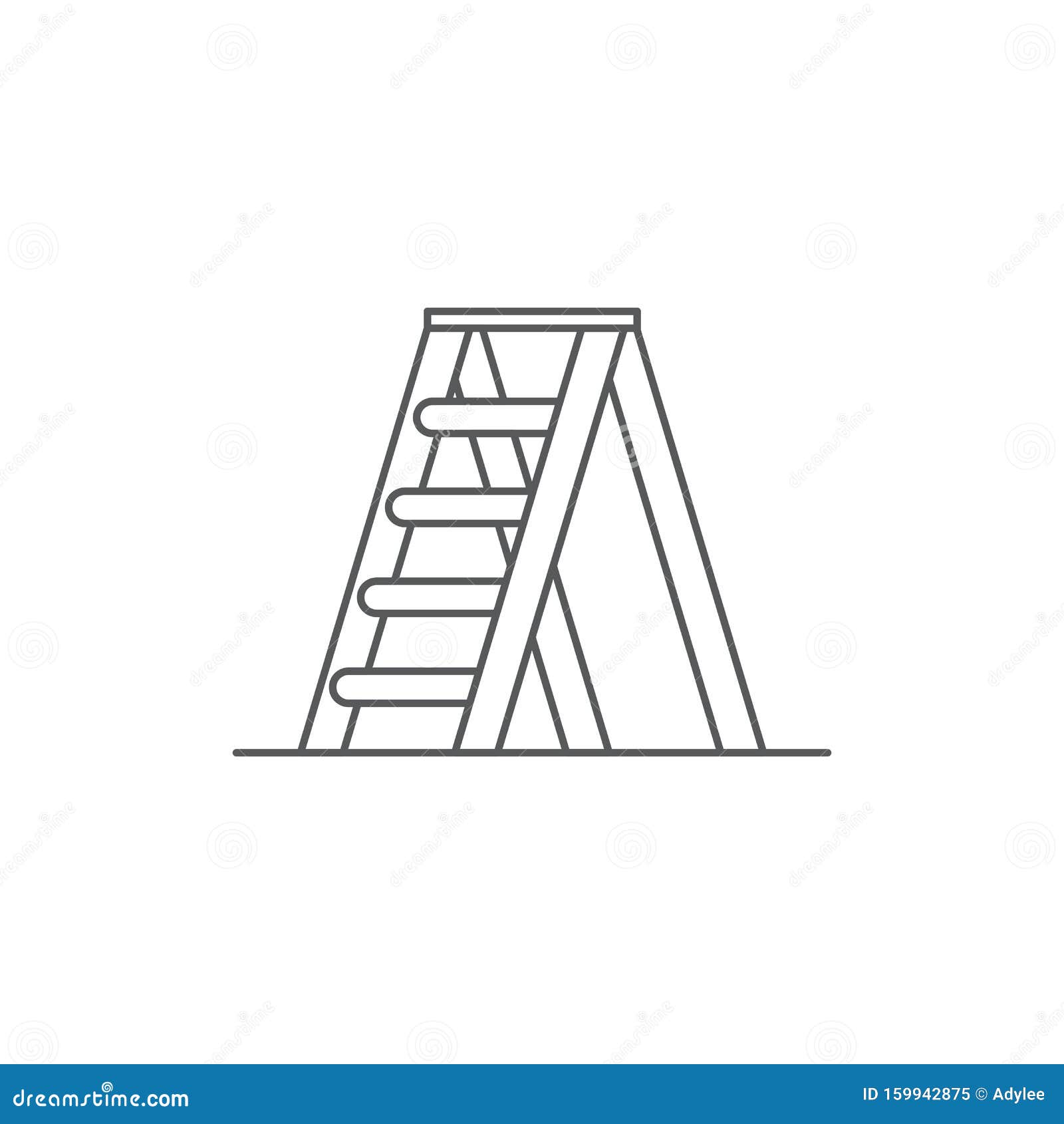 Folding Ladder Vector Icon Symbol Isolated on White Background Stock ...