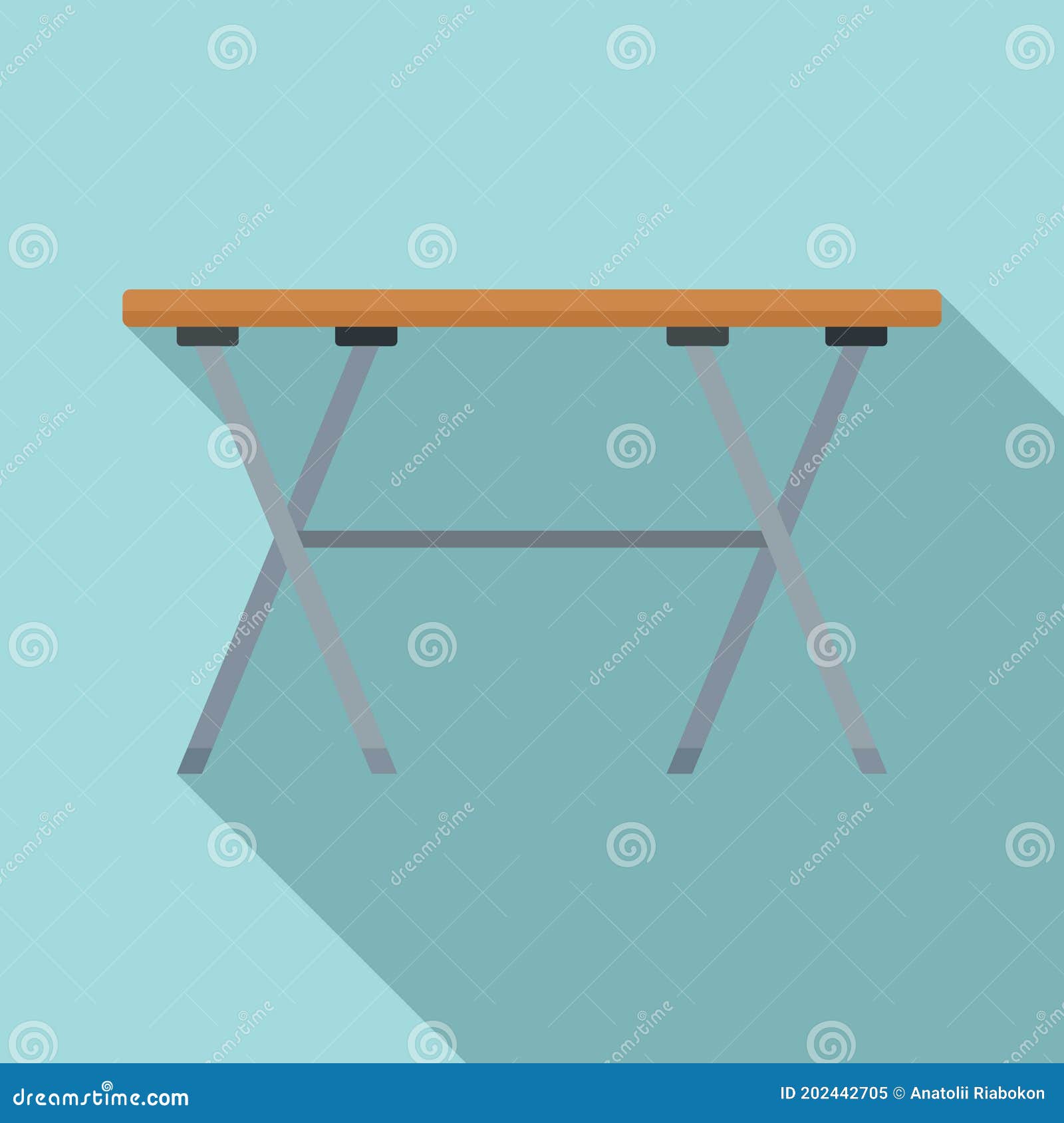 Folding Long Table Icon, Flat Style Stock Vector - Illustration of ...