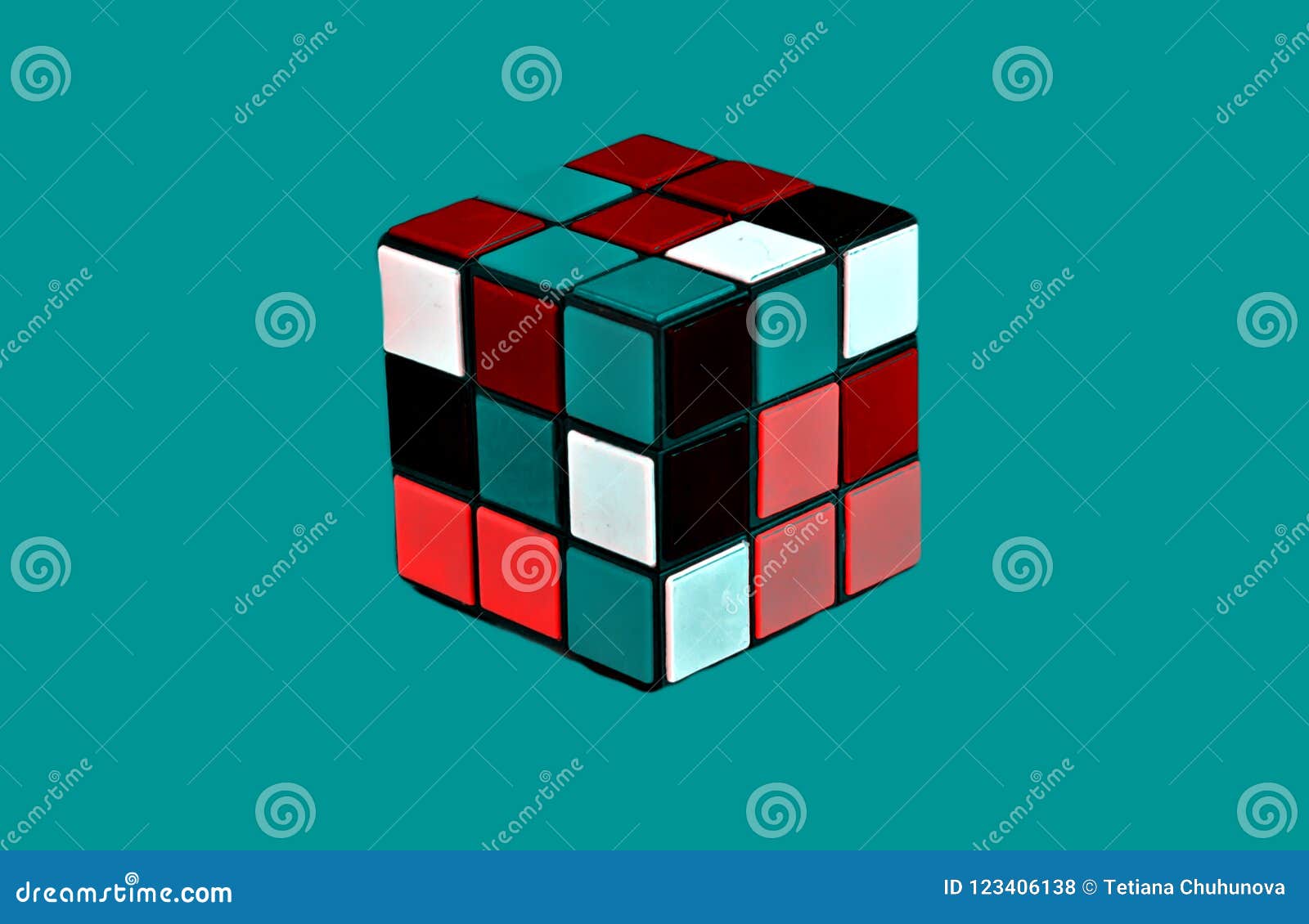 Folding Multi-colored Cube Isolated. Style: Abstraction, Illustration ...