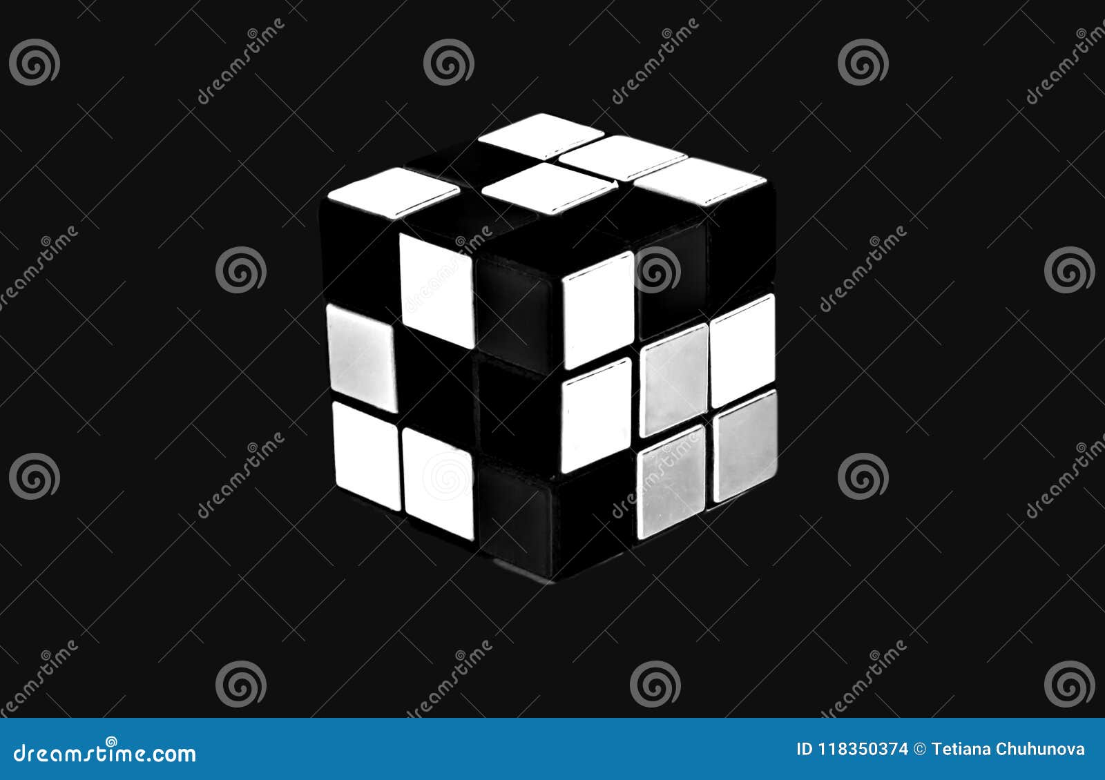 Folding Multi-colored Cube Isolated. Style: Abstraction, Illustration ...