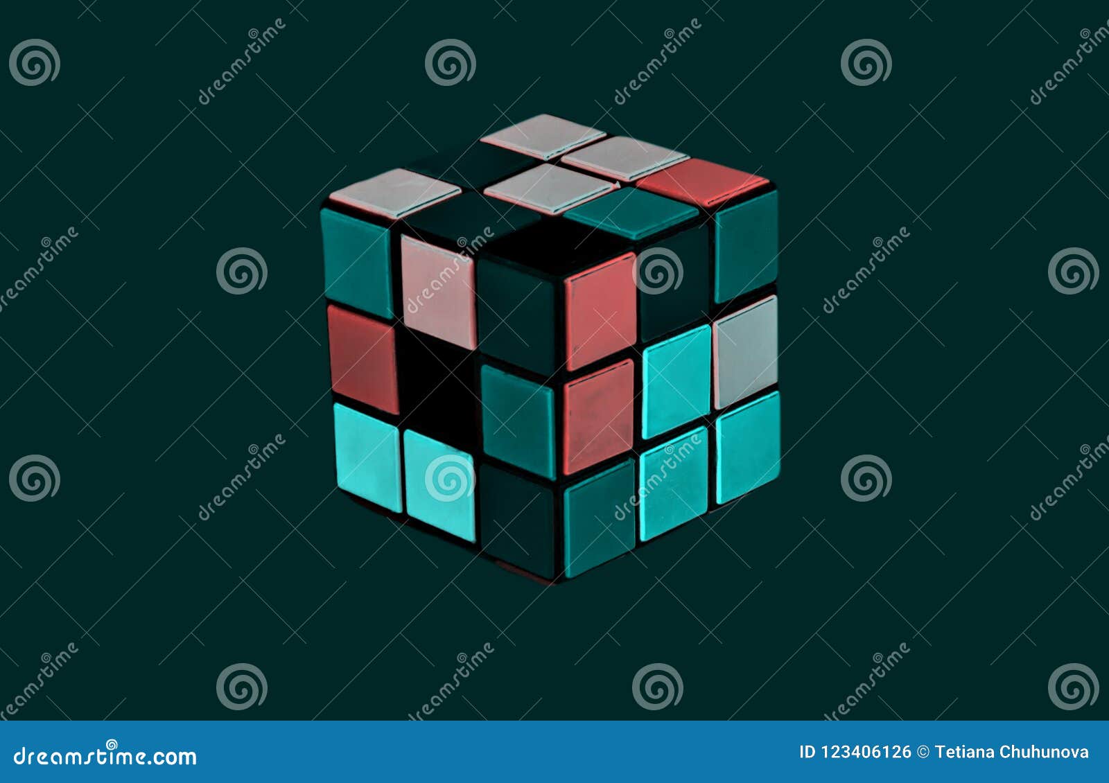 Folding Multi-colored Cube Isolated. Style: Abstraction, Illustration ...