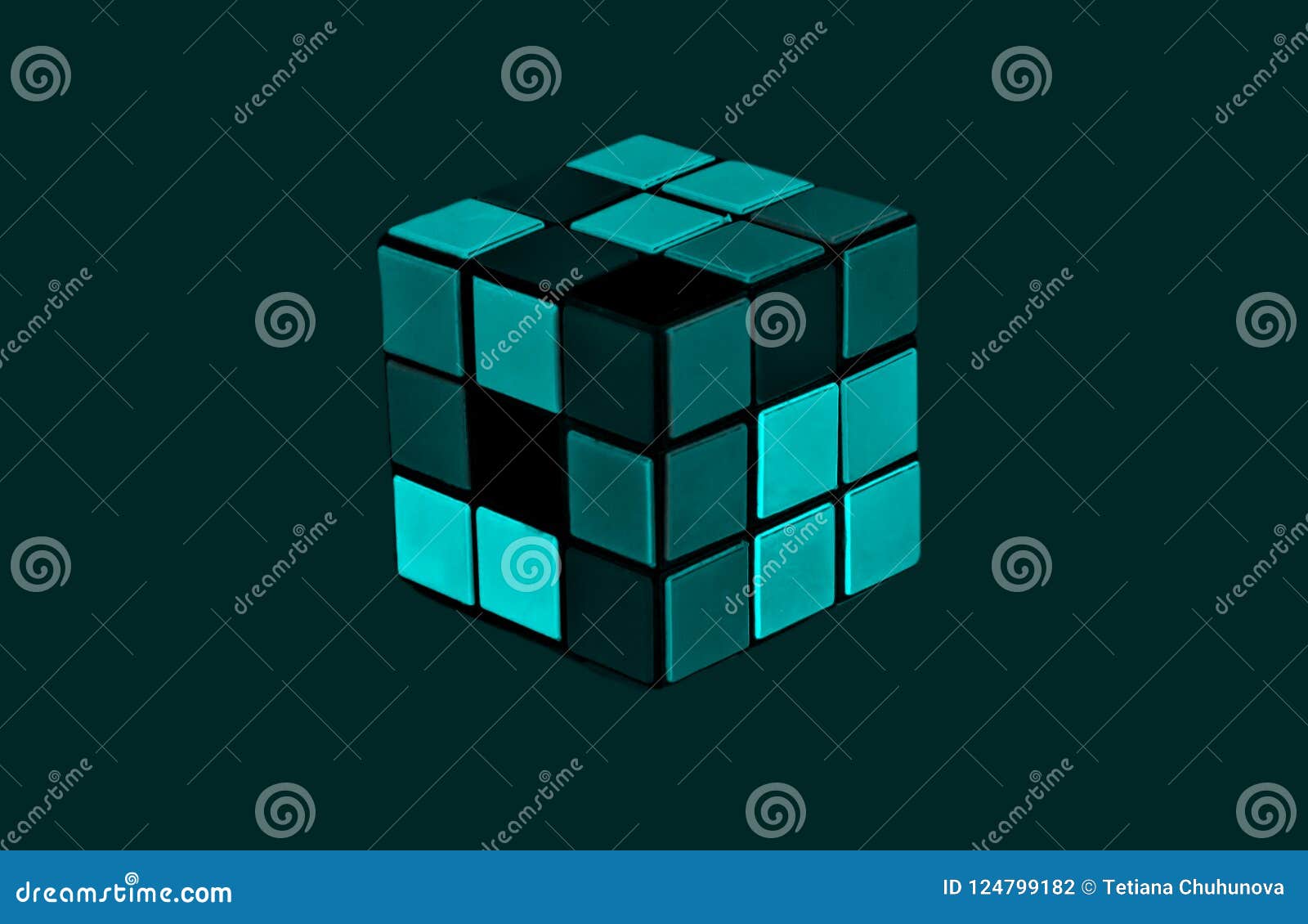 Folding Multi-colored Cube Isolated. Style: Abstraction, Illustration ...