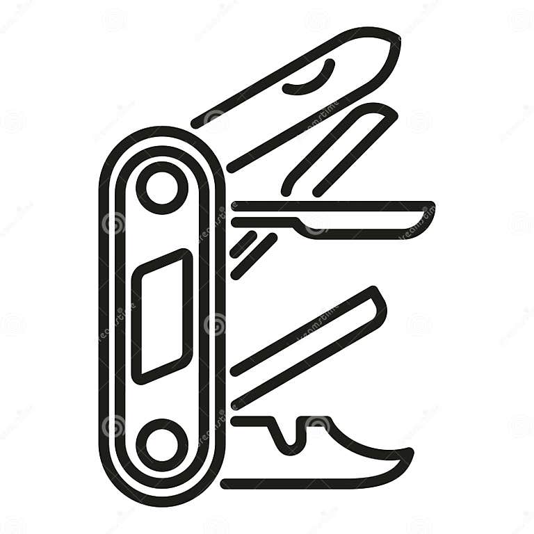 Folding Multitool Icon Outline Vector. Army Knife Stock Vector ...