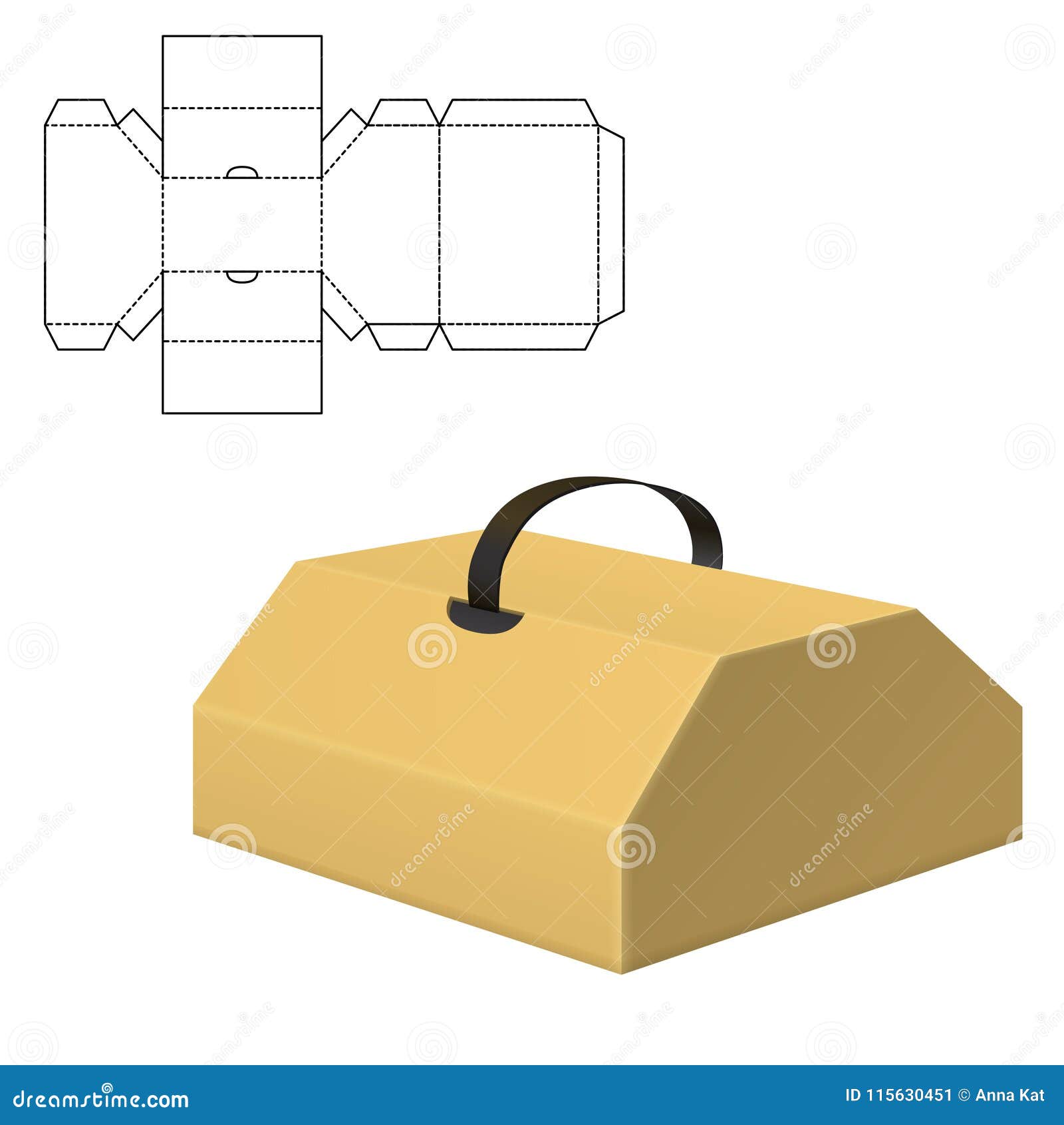 Folding package Template stock vector. Illustration of line - 115630451